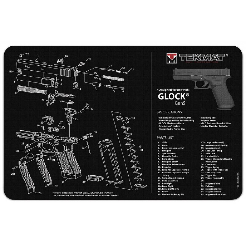 Podloga za čišćenje oružja Glock Gen5 Tekmat