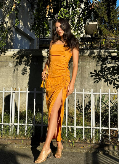 Zara narandzasta haljina za svecane prilike