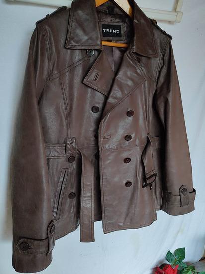 Braon zimska kožna jakna XL 44