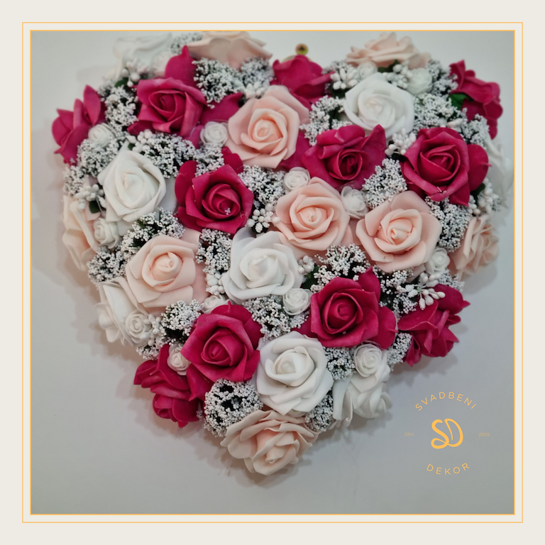 Dekorativno srce S116 roze-ciklama