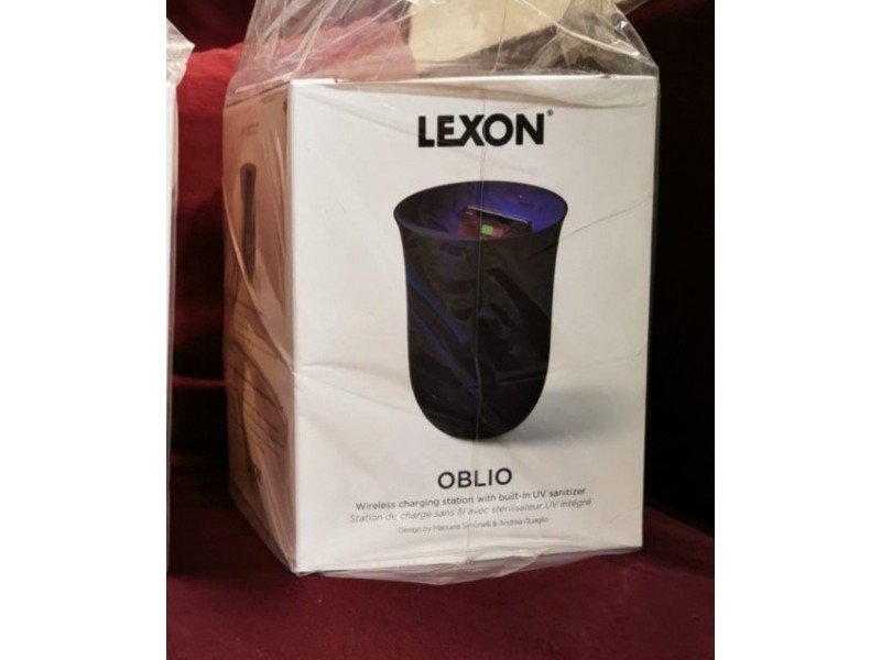 Lexon Oblio bezicni punjac sa UV lampom- crni