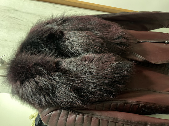 Kožna bunda od prirodnog krzna rakuna