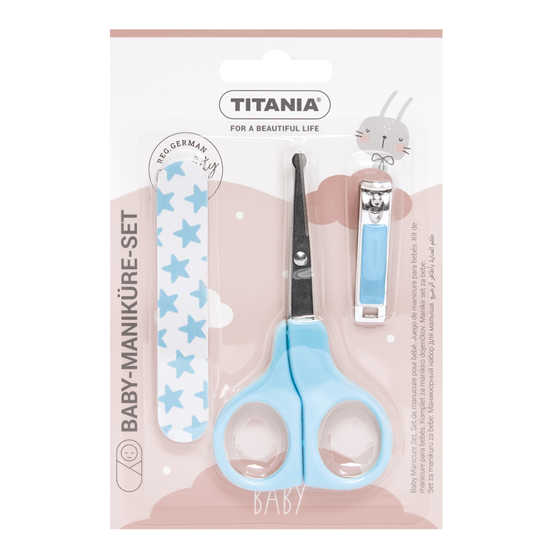 TITANIA® Baby set za manikir 1296 B BOX, plavi, 3/1