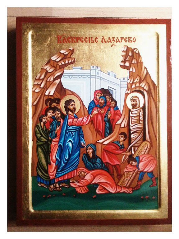 Lazareva Subota ( Vaskrsenje Lazarevo) ikona 30x40cm