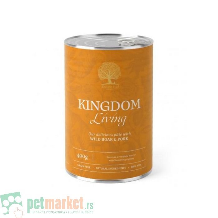 Essential: Pašteta sa komadićima mesa za odrasle pse Kingdom Living Pate, 400 gr