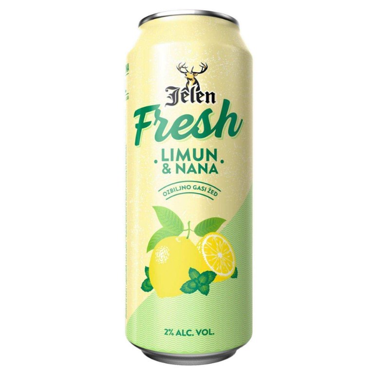 Jelen fresh limun&nana pivo limenka 0.5l