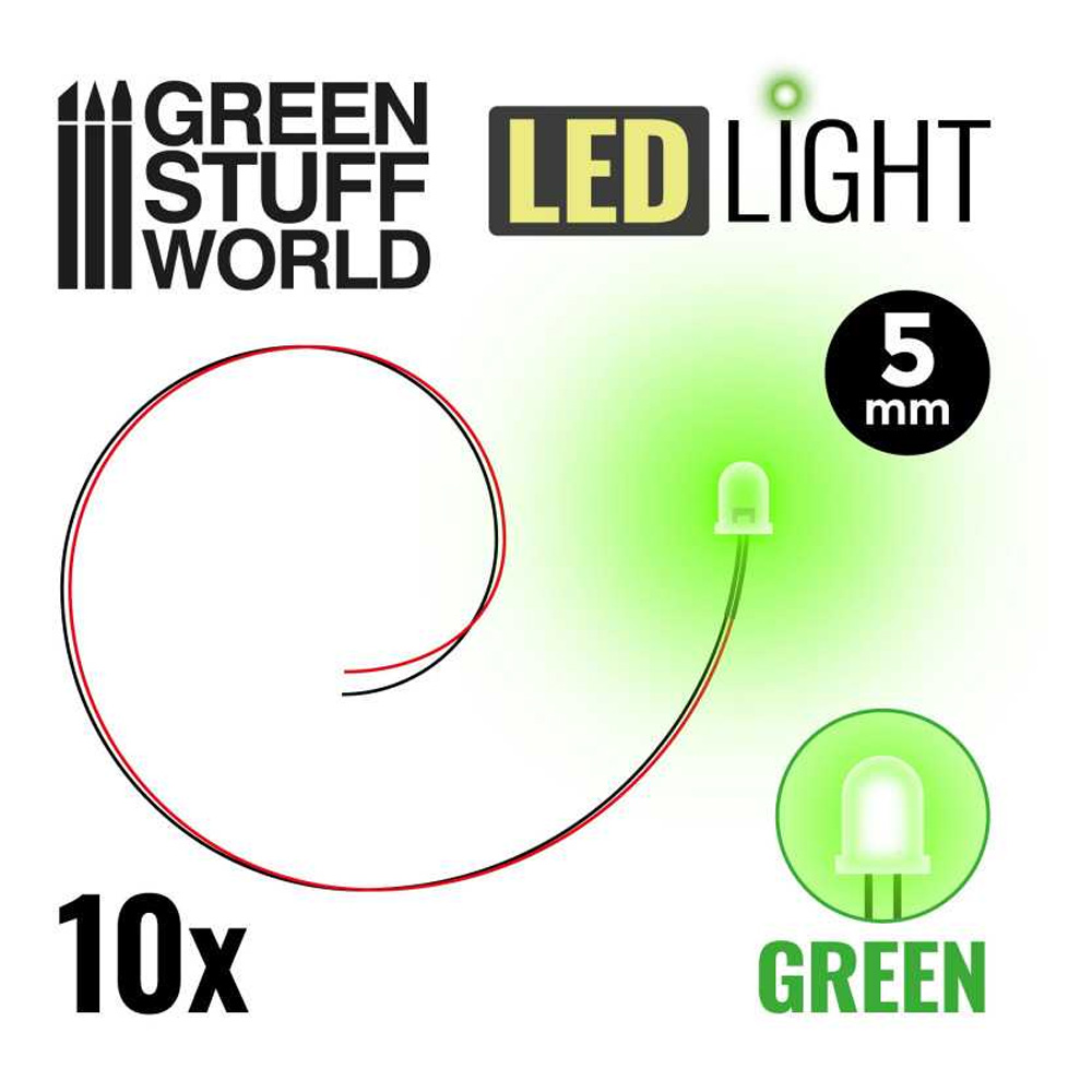 DIP Leds - Green - 5mm (pack x10)