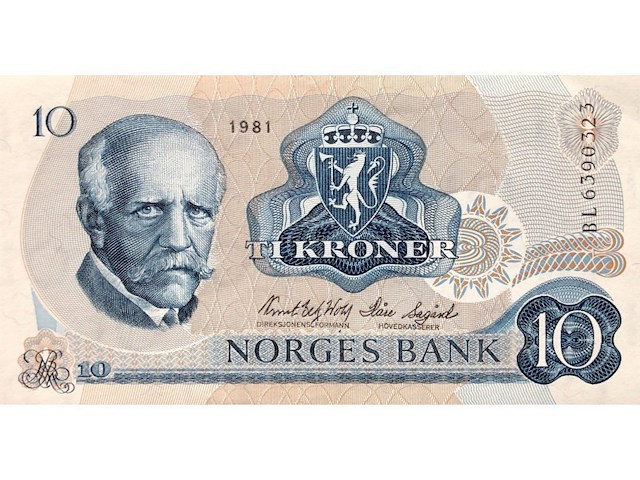 Norveska 10 kroner 1981 UNC