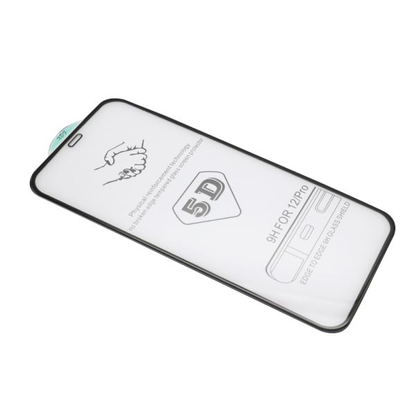 Folija za zaštitu ekrana Glass 5D za Iphone 12/12 Pro, crna