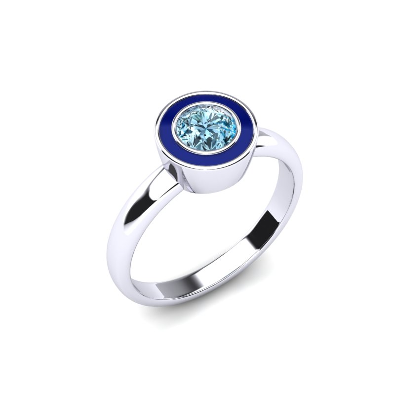 Verenički prsten sa Aquamarinom i plavom Vivom Melaina