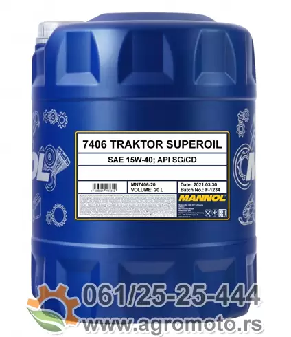 Motorno ulje MANNOL Traktor Superoil 15W-40 7406 20L