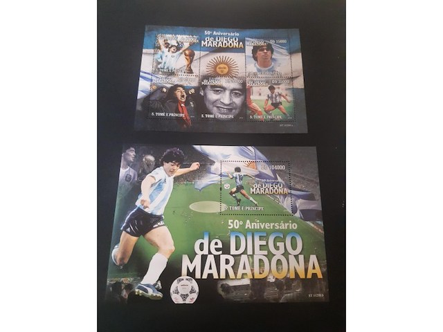 Sport - Fudbal Maradona Sao Tome 2010 ** T+Bl