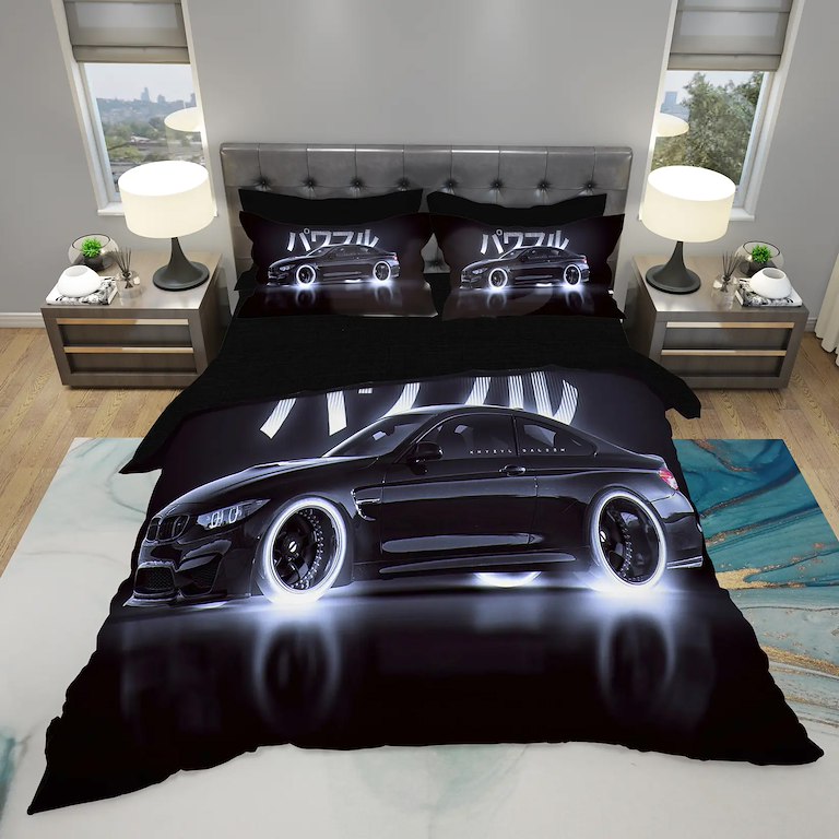 MEY HOME Glowing tires 3D Posteljina za bračni krevet, 200x220