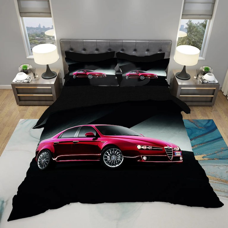 MEY HOME Alfa Romeo 3D Posteljina za bračni krevet, 200x220