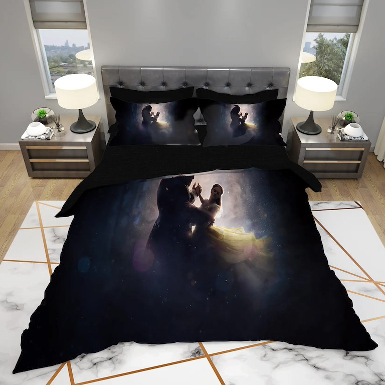 MEY HOME Beauty & the beast 3D Posteljina za bračni krevet, 200x220