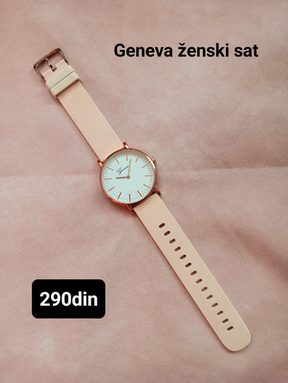 Geneva ženski sat silikonska narukvica roze boje