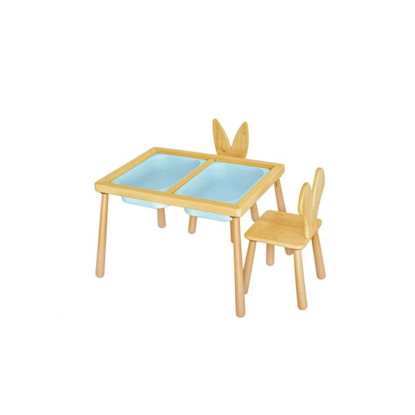 HANAH HOME Table and 2 Chairs Blue Sto i stolica za decu