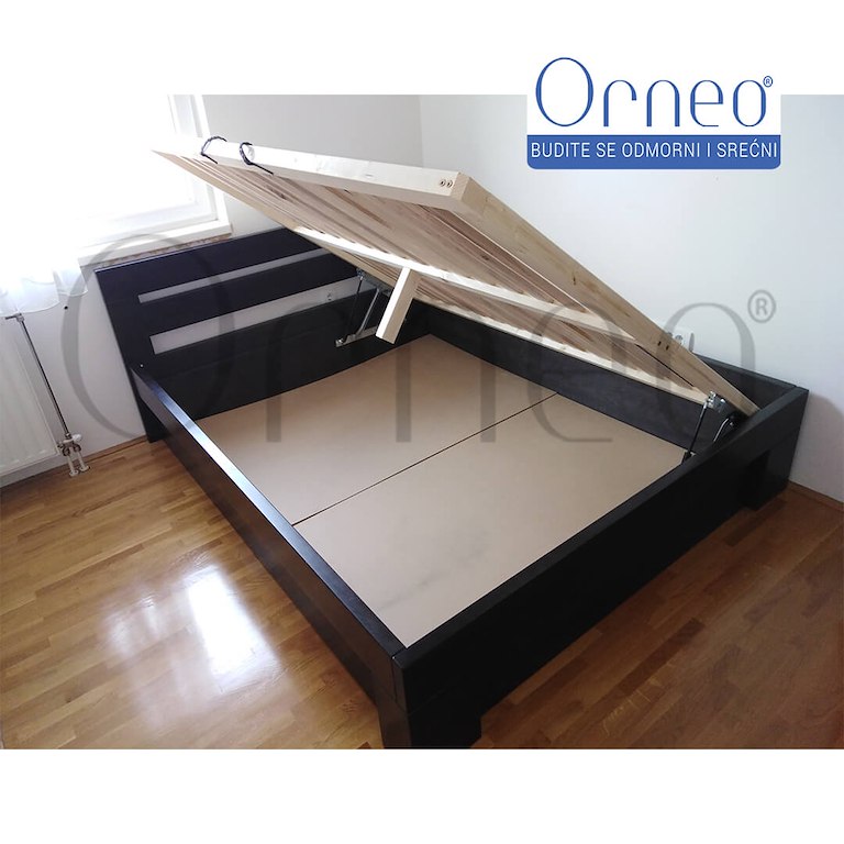 Krevet Quadro 140×200 u wenge boji sa kutijom i mehanizmom za podizanje