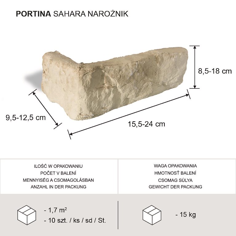 Betonski kameni ugao Portina Sahara