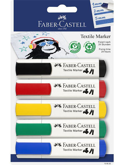 Marker za tekstil set 5 - Faber-Castell, Basic