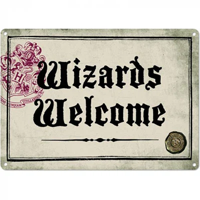 Zidna dekoracija - HP, Wizards Welcome, metal