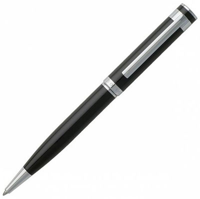 Hugo Boss Ballpoint Pen, Caption Classic, Black-Chrome