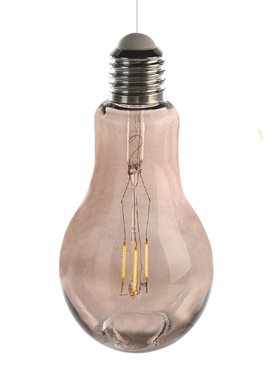 LED Lampa - Bulb, grey