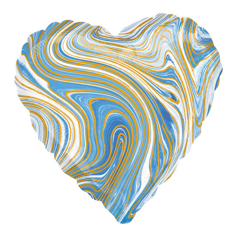 Srce Plavi marblez – 46cm