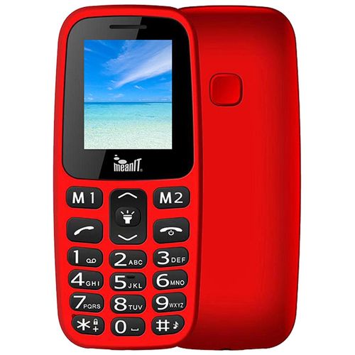 MeanIT mobilni telefon, 1.77" ekran, Dual SIM, BT, SOS dugme - VETERAN I MOBILNI TELEFON-CRVENI