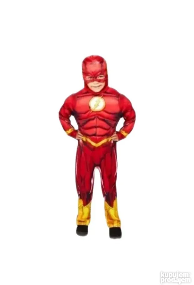 Flash kostim sa mišićima 110-120CM 0908 - Flash kostim sa mišićima 110-120CM 0908