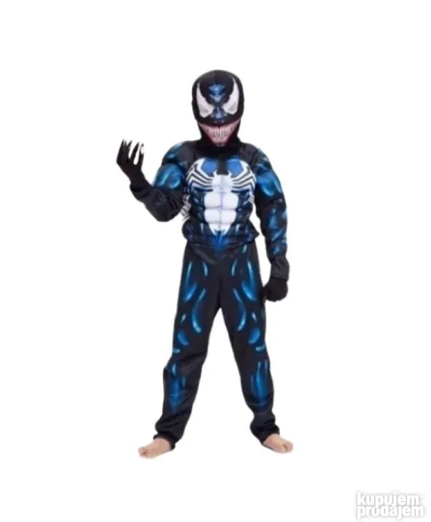 Venom kostim sa mišićima 110-120cm 4343 - Venom kostim sa mišićima 110-120cm 4343