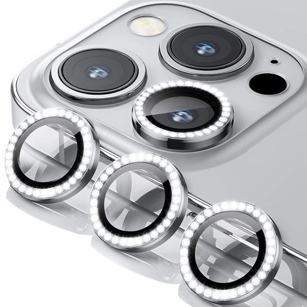 Zaštita za kameru Diamond Premium za Iphone 13 Pro/13 Pro Max, srebrna