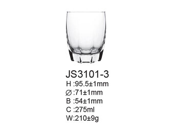 Staklena čaša za liker i rakiju 6/1 275 ml JS3101-3