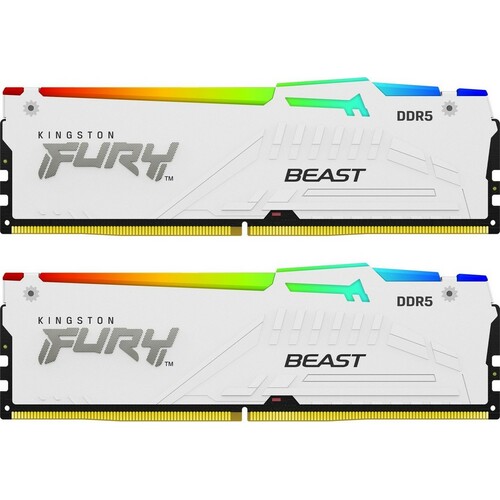 KINGSTON DIMM DDR5 64GB (2x32GB kit) 5200MT/s KF552C40BWAK2-64 Fury Beast RGB White XMP