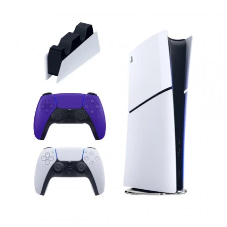Konzola Sony Playstation 5 PS5 1TB Slim Digital + Dualsense Wireless Controller Galactic Purple + Dualsense Charging Station