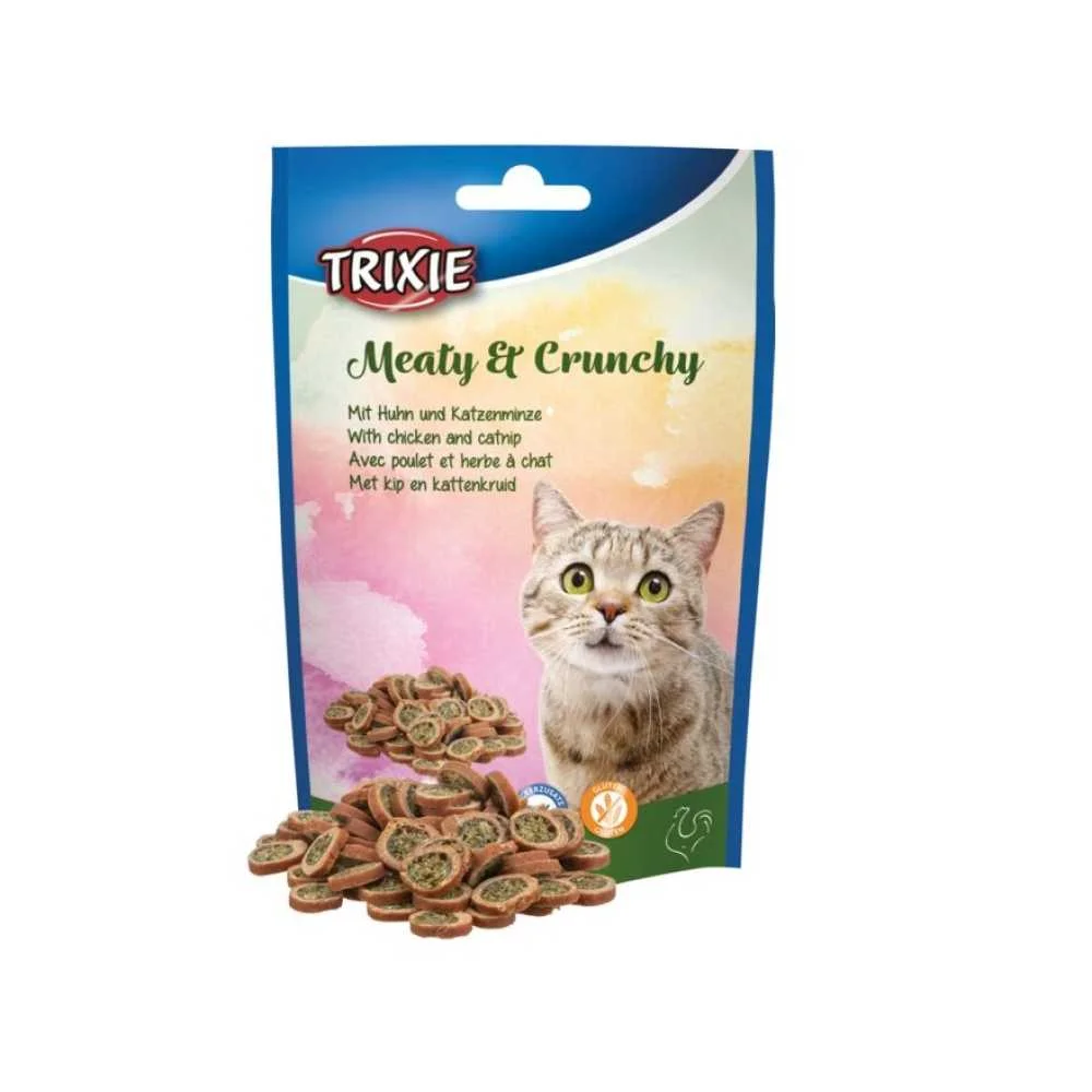 Trixie Meaty & Crunchy Piletina i mačija trava 50g