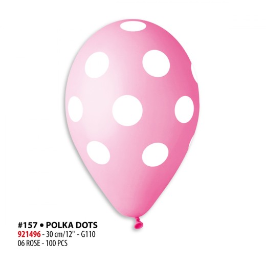 Štampani baloni tačkice pink 057