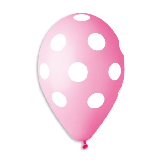 Štampani baloni tačkice roze 006