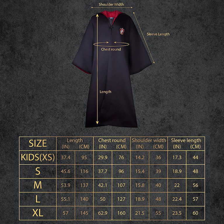 Harry Potter - Wizard Robe Cloak Gryffindor (S)