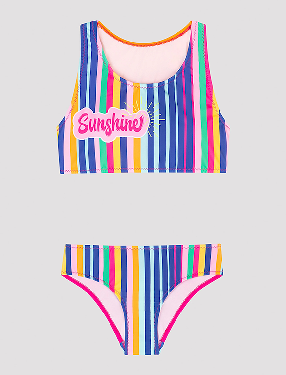 Colorful Stripe Halter Dvodelni Kupaći Kostim za Devojčice