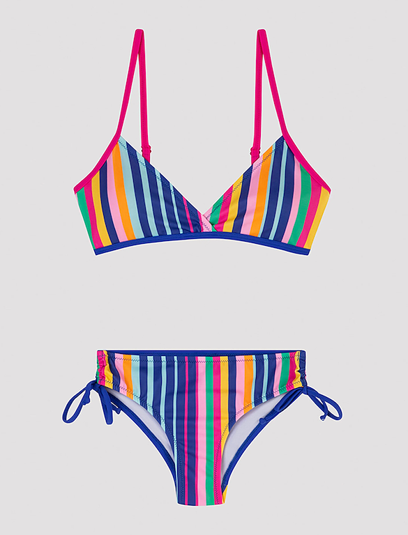 Colorful Stripe Triangel Dvodelni Kupaći Kostim za Devojčice
