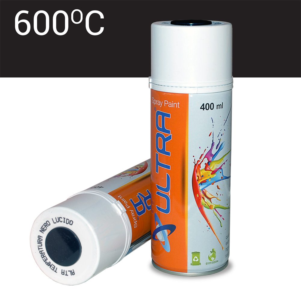 ULTRA Color Spray 400ml Crni Sjaj 600 stepeni