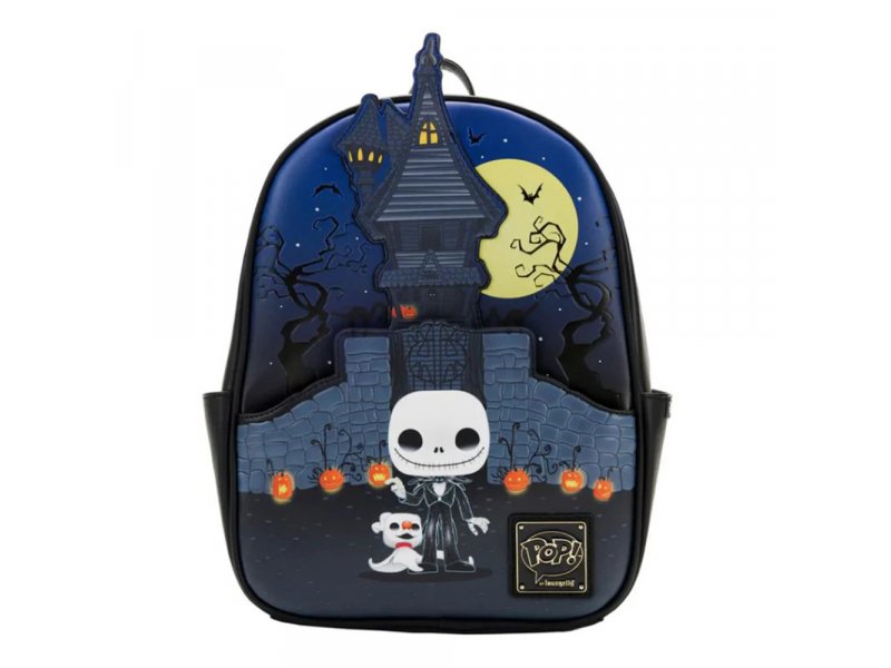 LOUNGEFLY DISNEY NIGHTMARE BEFORE CHRISTMAS JACK SKELLINGTON HOUSE MINI BACKPACK