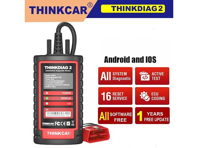 THINKCAR Thinkdiag 2 Bluetooth CAN FD OBD2 Auto Dijagno