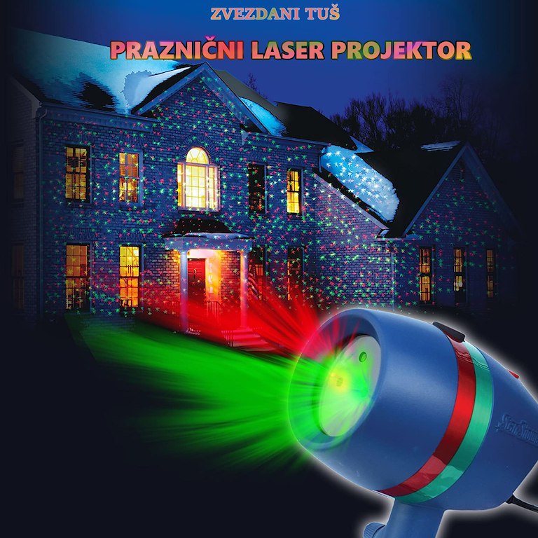 Vrhunski praznični zvezdani tuš laser projektor – do 300m2 i vodootporan