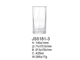 Staklena čaša za vodu,duga pića, koktele,nes kafu 425 ml 6/1 JS5181-3
