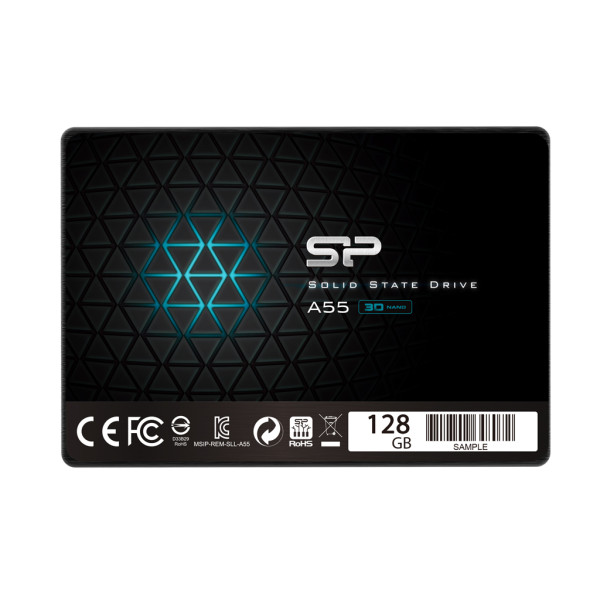 2.5'' 128GB SSD, SATA III, A55, TLC, Read up to 460MB/s, Write up to 360MB/s ( SP128GBSS3A55S25 )