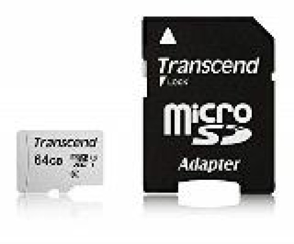 Micro SD 64GB Class 10, Ultra High Speed Class 1 (U1) with Adapter ( TS64GUSD300S-A )