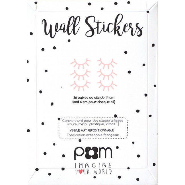 Pom - Stikeri za zid roze trepavice