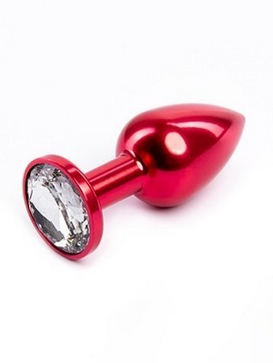 Metal butt plug red S